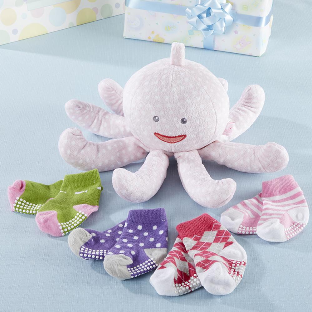 Mrs. Sock T. Pus Plush Octopus with 4 Pairs of Socks (Pink) – Corner ...